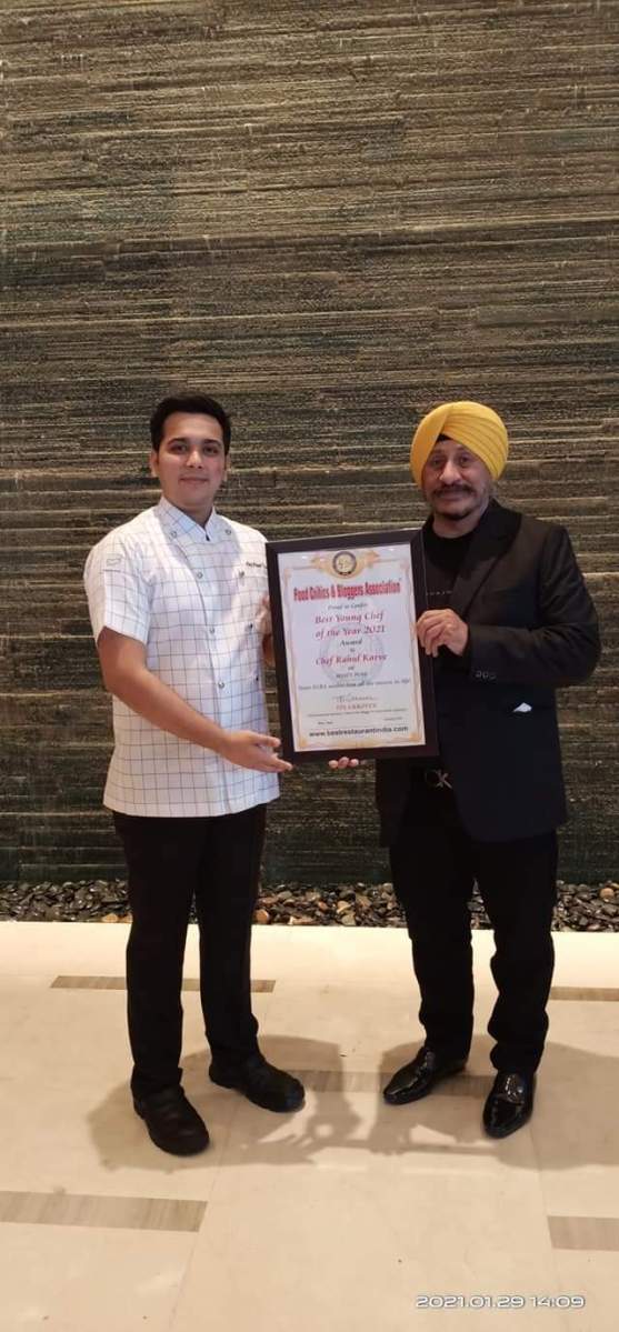 Best Young Chef of the Year Award-Chef Rahul Karve from Hyatt Pune ...